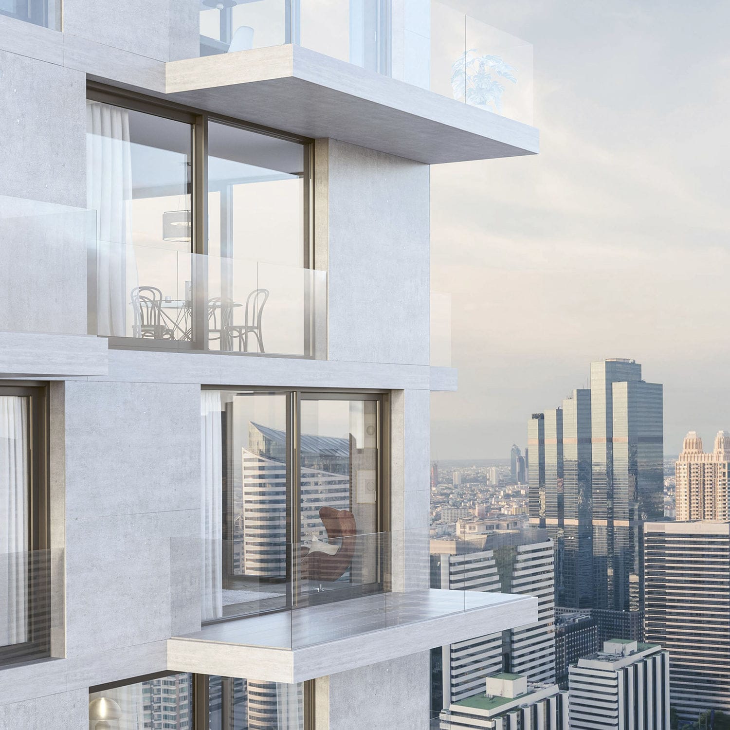 Sliding balcony door - THE SMART - Salamander - glass / metal / triple ...