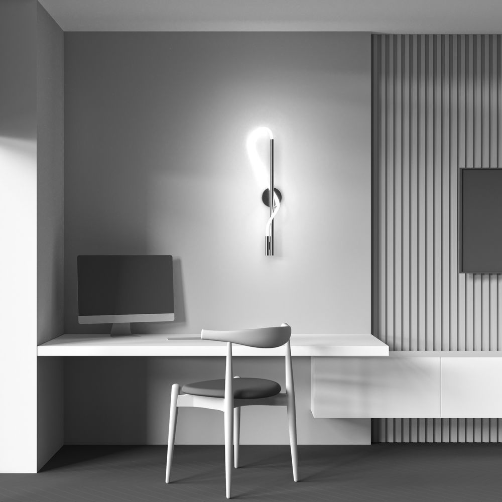 Contemporary wall light - TAU - Maytoni - indoor / metal / frosted glass