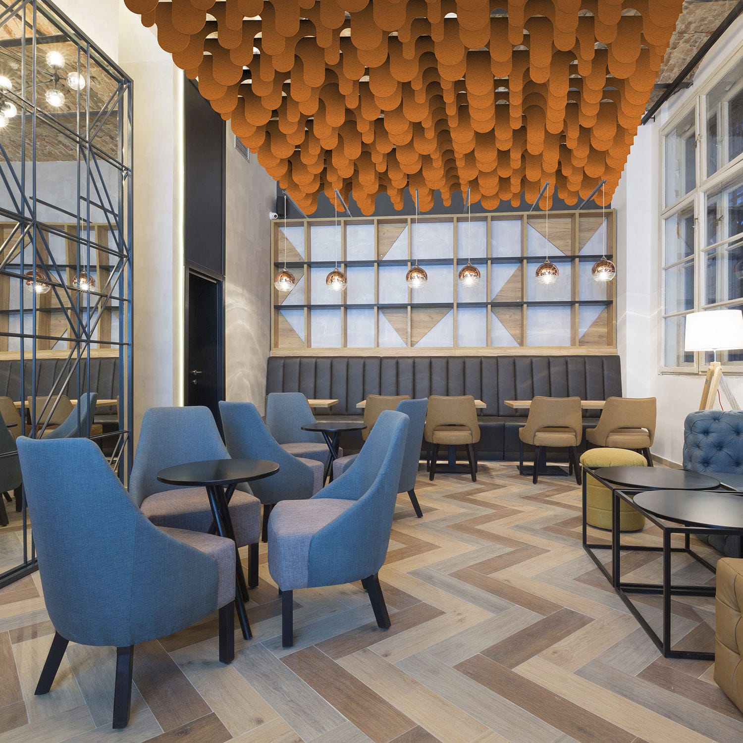 Polyester fiber acoustic baffle - BUBBLE - 14six8 - PET / hanging / ceiling