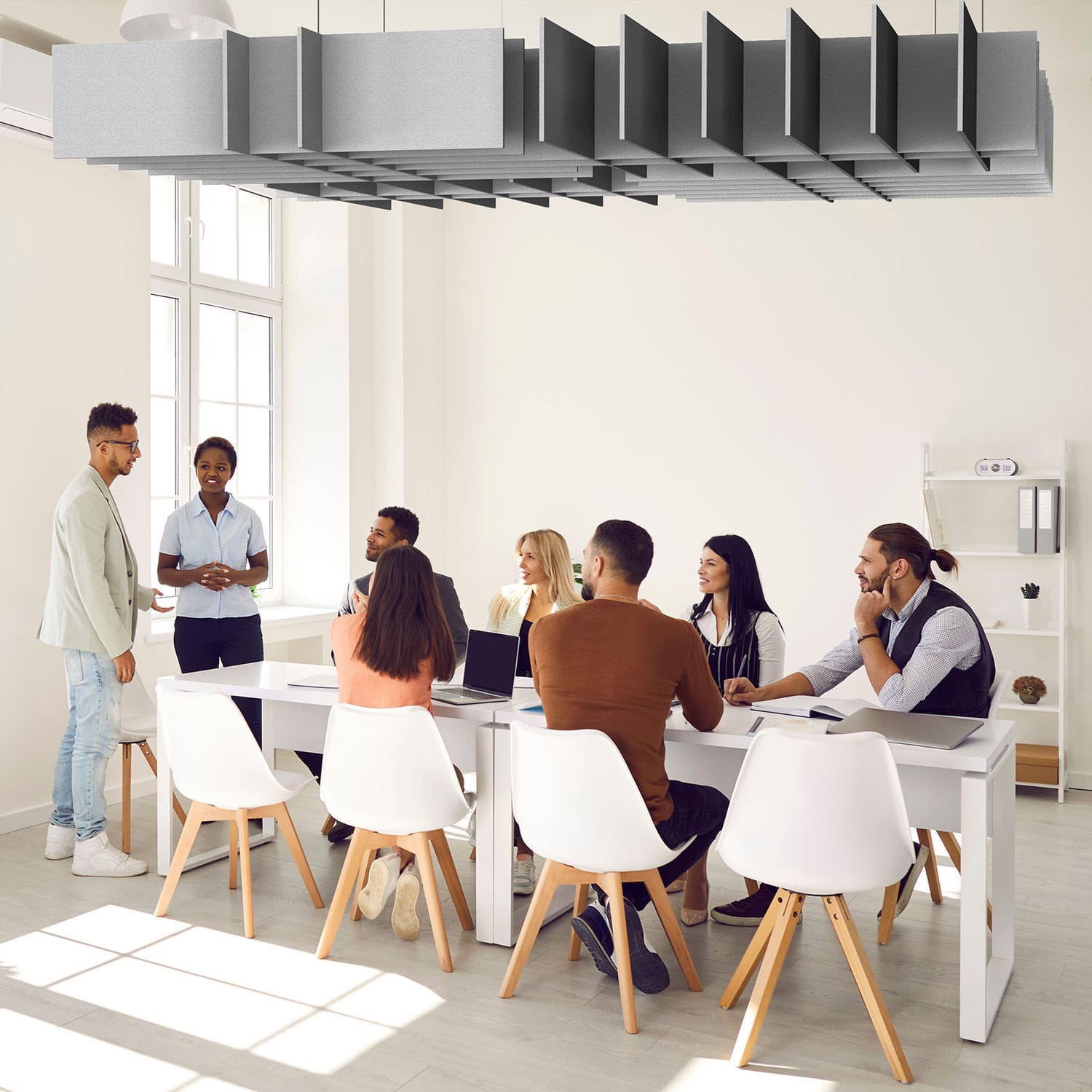 Polyester suspended ceiling - GRID - 14six8 - PET / floating / for office