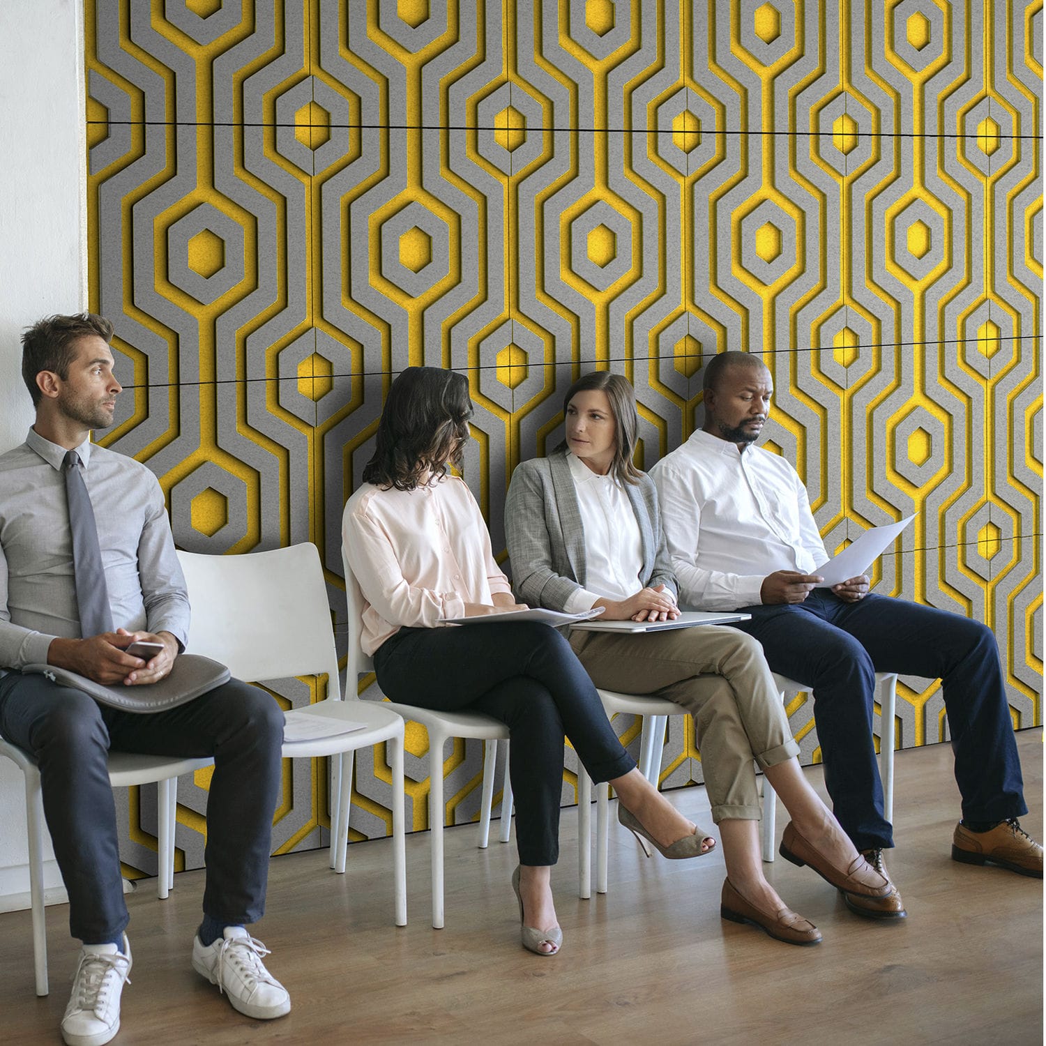 Acoustic wall panel - DECORATIVE WALL TILES - 14six8 - polyester fiber ...