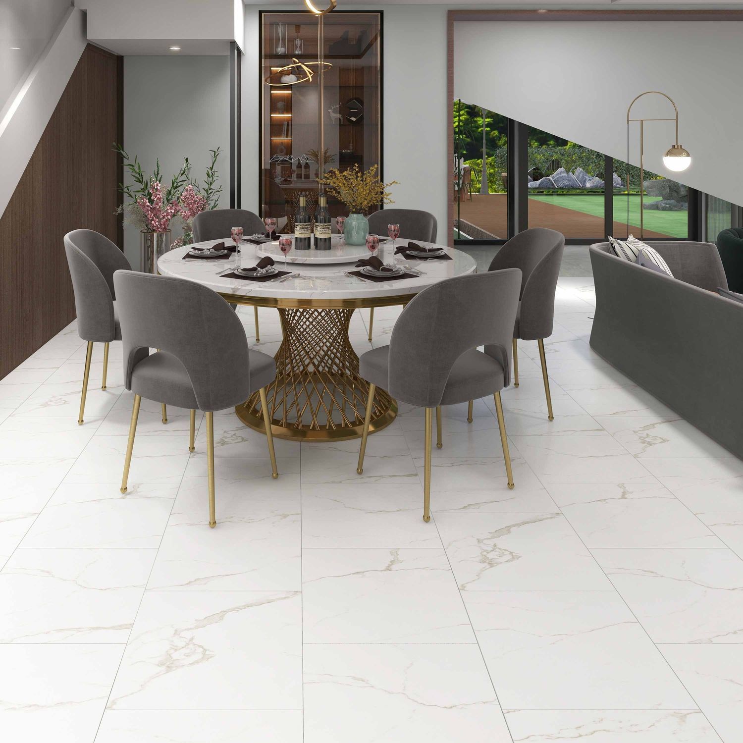 Composite flooring - CARRARA MARMOR - Area floors - indoor / for living ...