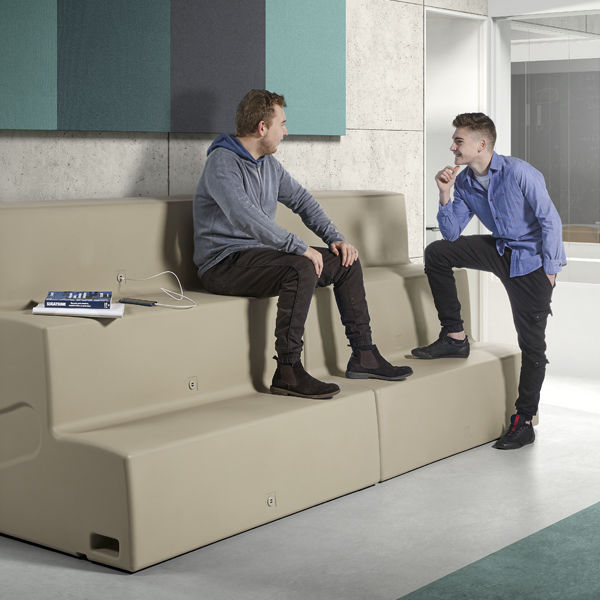 Prefab stadium seating - Ola - EduHermex - polypropylene / straight ...