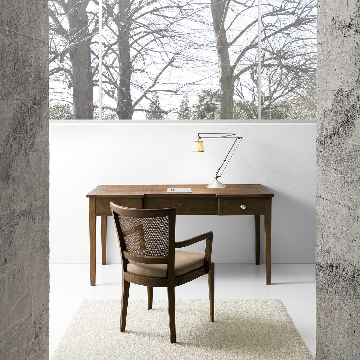 Free-standing desk - L573 - LANDO - contemporary / solid wood / straight