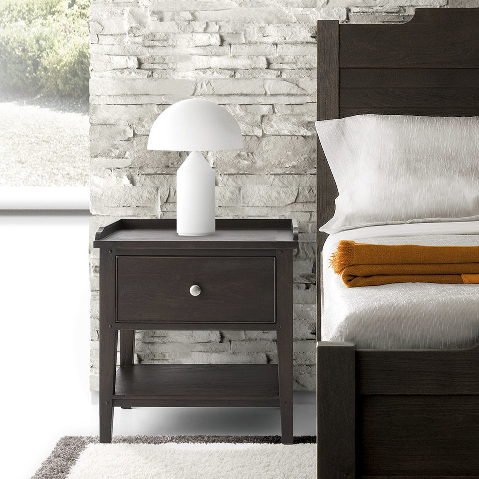 Contemporary bedside table - L621 - LANDO - solid wood / wooden base ...