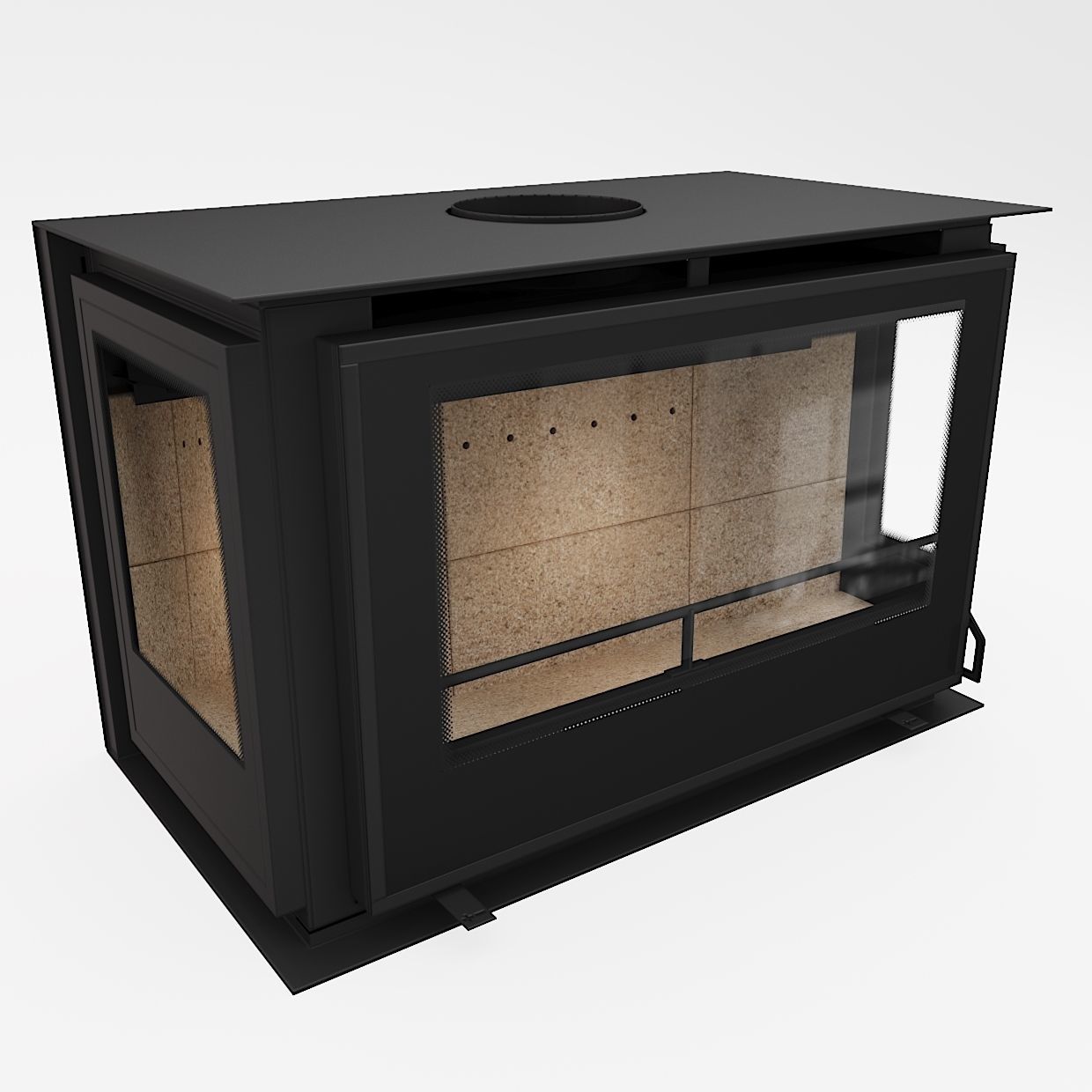 Wood-burning fireplace - 80-55 - REGALFIRE S.A - self-supporting / free ...