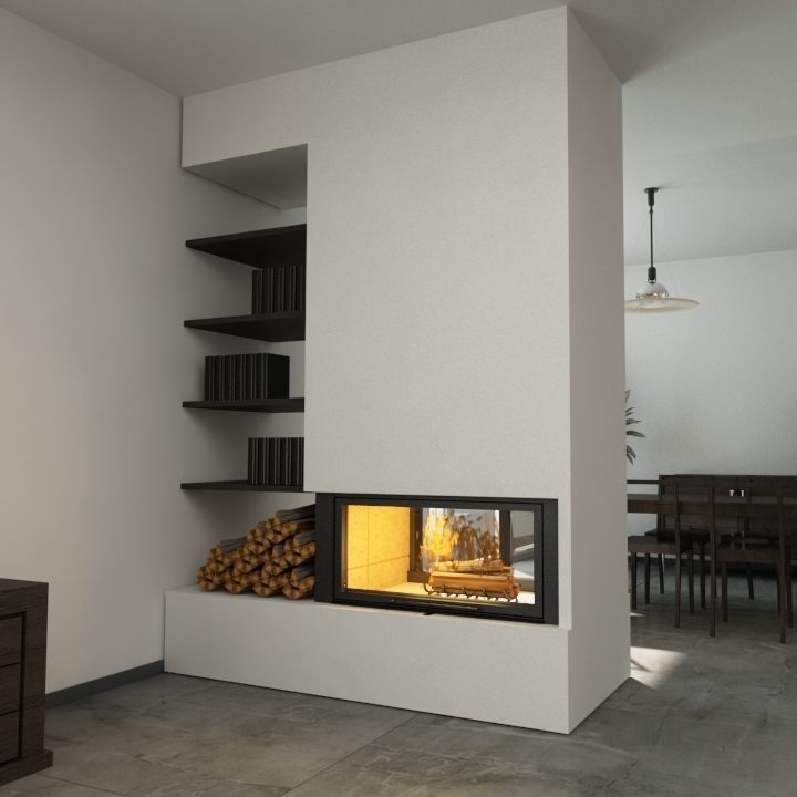 Wood-burning fireplace - Minimal 105 - REGALFIRE S.A - built-in / wall ...