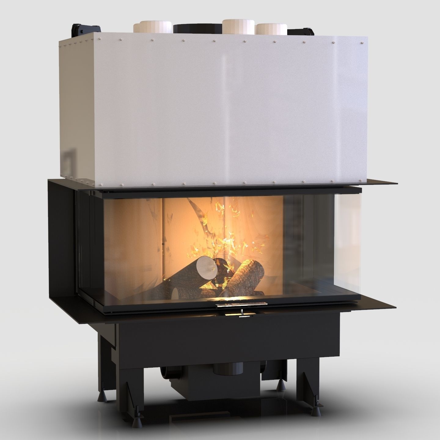 Wood-burning fireplace - Architectural 100x42 - REGALFIRE S.A - built ...