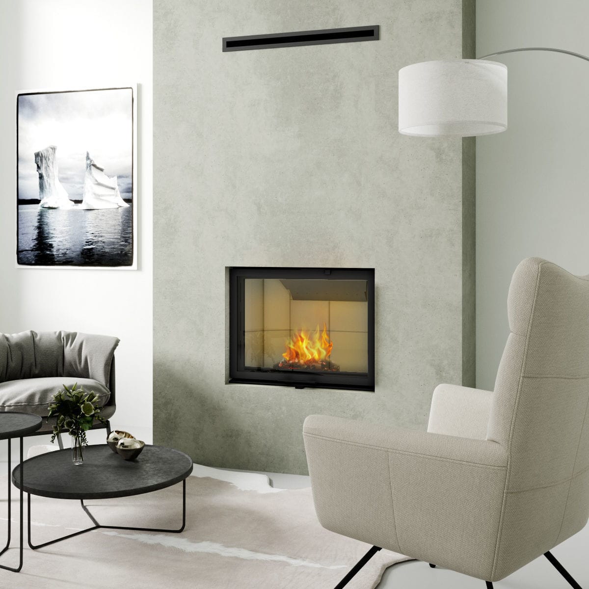 Wood-burning fireplace - Optimal 80 - REGALFIRE S.A - built-in / wall ...