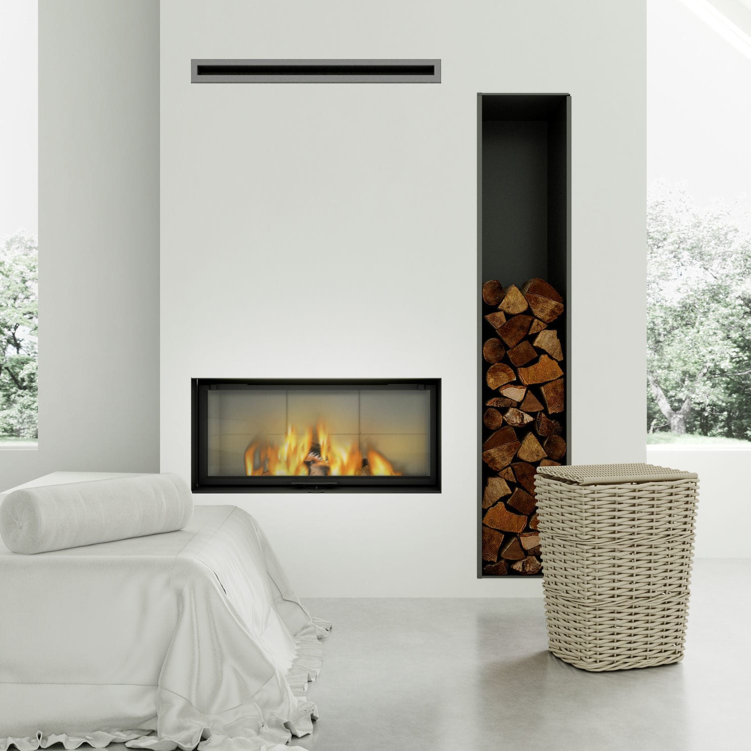 Wood-burning fireplace - Minimal 125 - REGALFIRE S.A - built-in / wall ...
