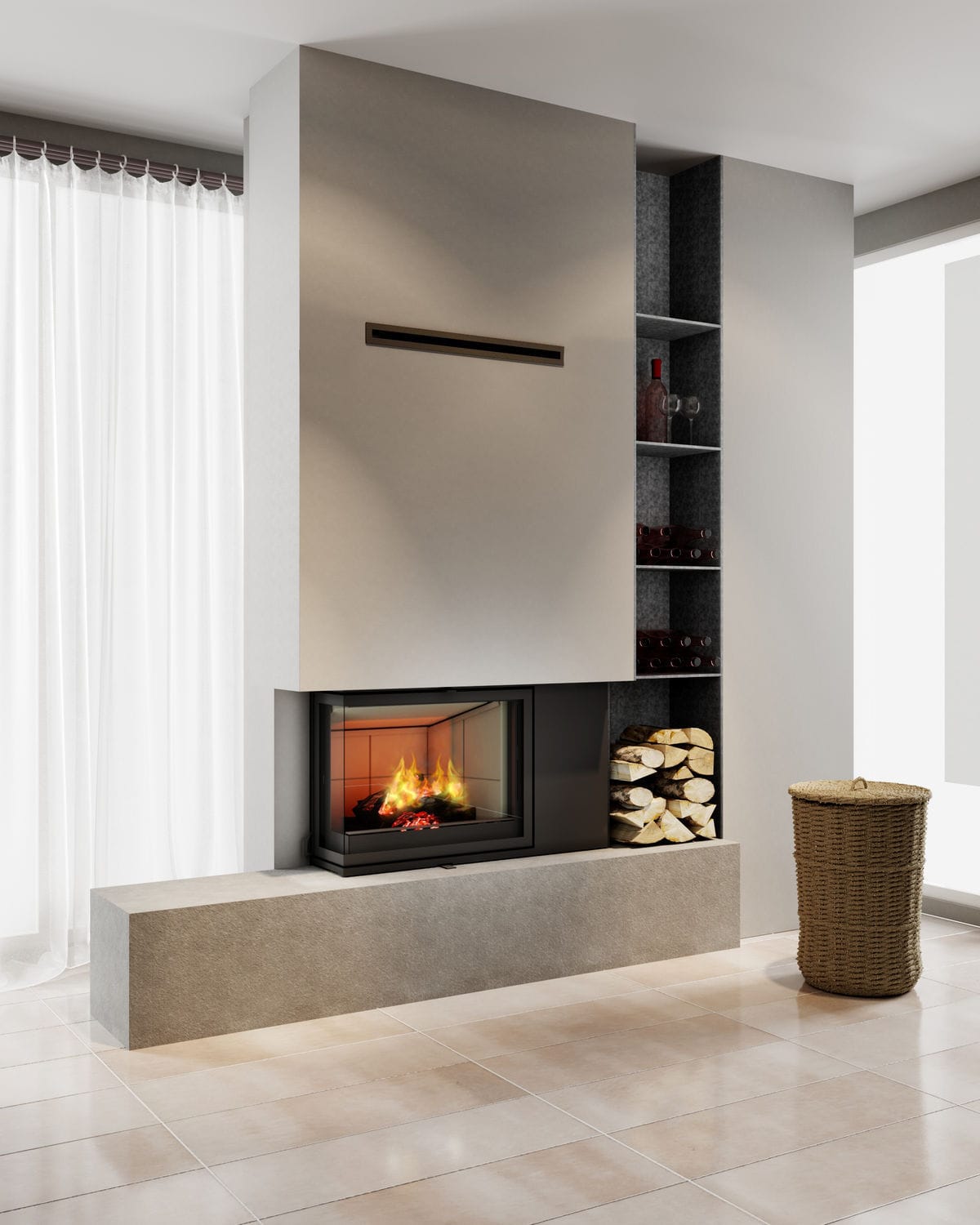 Wood-burning fireplace - Resort 80 L/R - REGALFIRE S.A - built-in ...