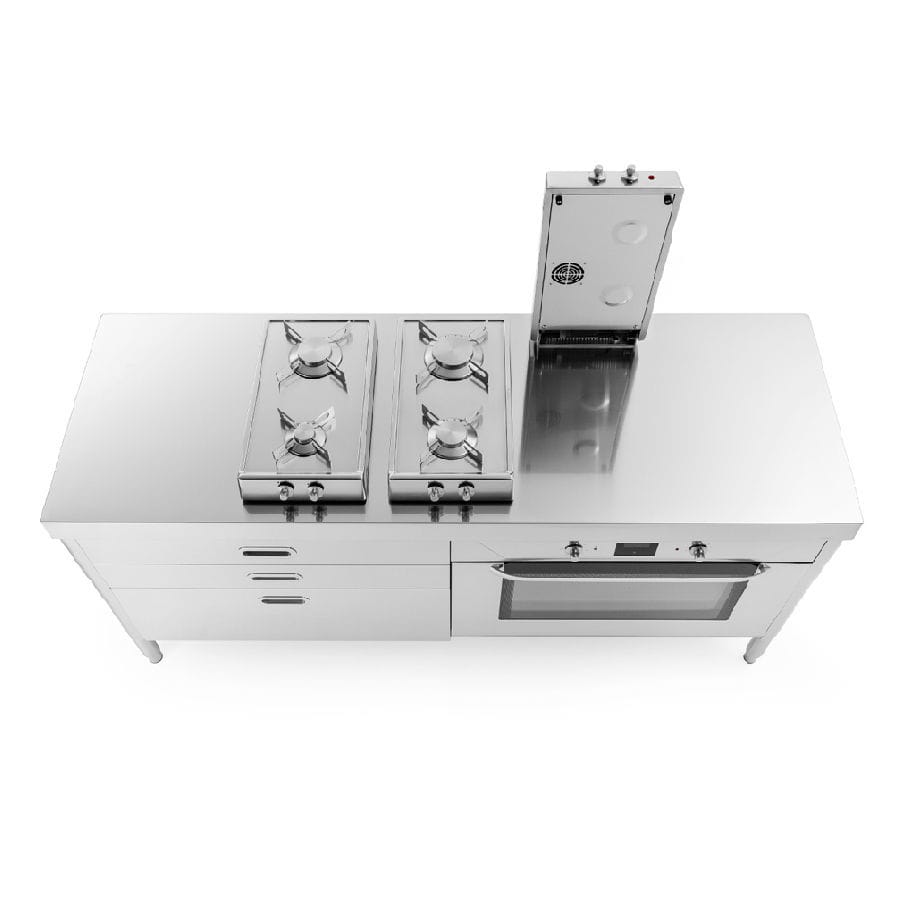 Gas range cooker - C190-C90+F90/1 - ALPES-INOX - electric / induction ...