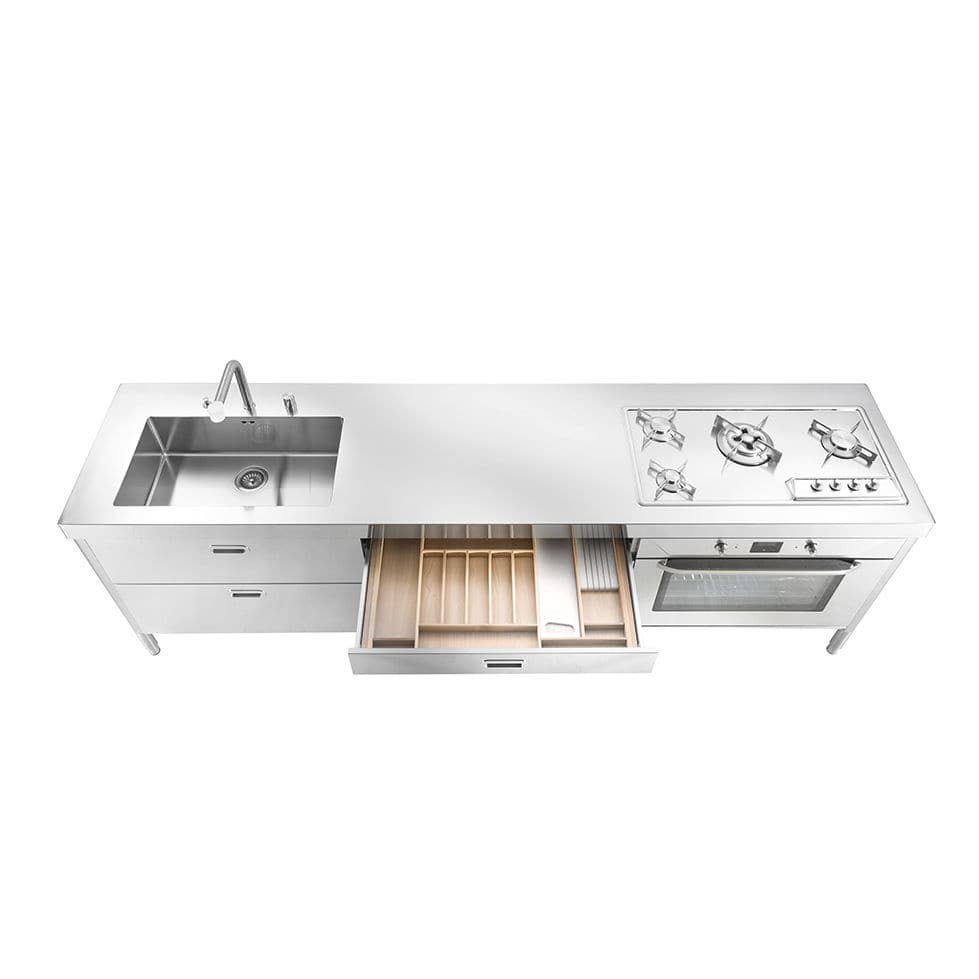 Stainless steel kitchen - LC280-C90+C90+F90/1 - ALPES-INOX ...
