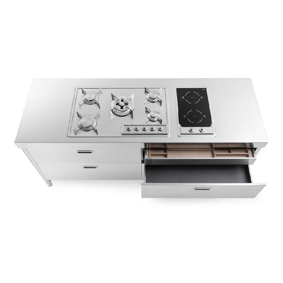 Gas cooktop - C190-C90+C90/2 - ALPES-INOX - induction / 5 burner / built-in