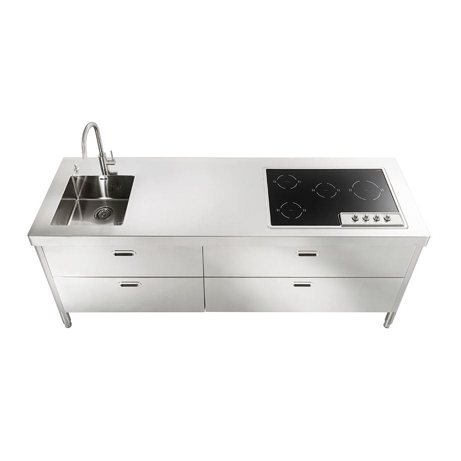 Stainless steel kitchen - LC220-C90+C120/1 - ALPES-INOX - contemporary ...