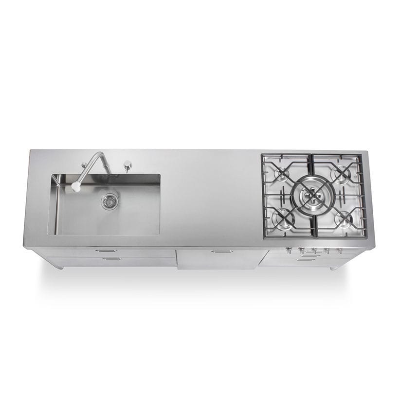 Stainless steel kitchen - LC220-C90+L60+C60/1 - ALPES-INOX ...