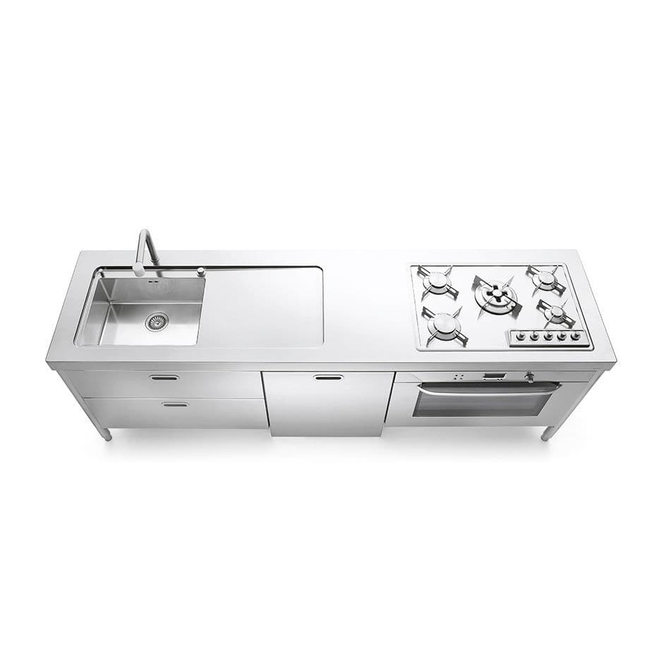Stainless steel kitchen - LC250-C90+L60+F90/1 - ALPES-INOX ...