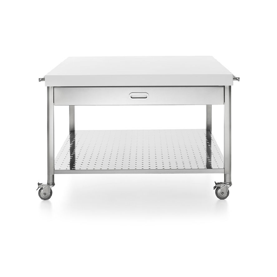 Stainless steel trolley - 130x125C-CARRELLO-1 - ALPES-INOX - Corian®