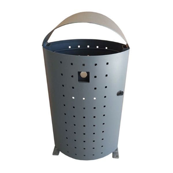 Cast iron waste paper basket - CS006 - irollo - galvanised steel ...