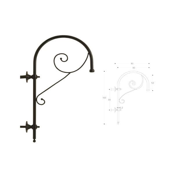 Wrought iron street light bracket - MP006 - irollo srl - cast iron
