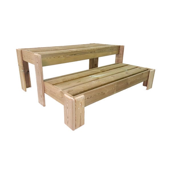 Plant display rack - 600102 - Hortalia - wooden / one-sided / 2-shelf