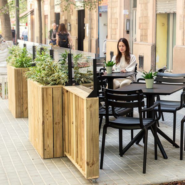 Wooden room divider - BA100PH40 - Hortalia - for restaurant / for hotel ...