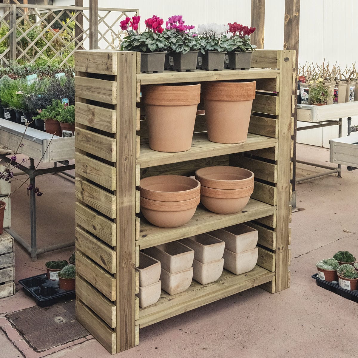Garden shelf - Augusta - Hortalia - traditional / wooden / FSC ecolabel