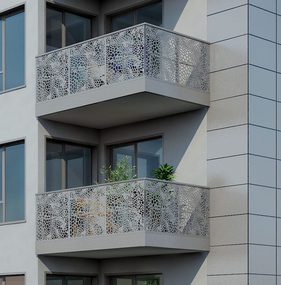 Aluminum railing - KARACTÈRE - Majuskule - perforated sheet metal ...