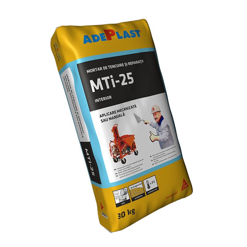 Finishing mortar - MTI 25 - AdePlast - for wet rooms / mineral / polymer