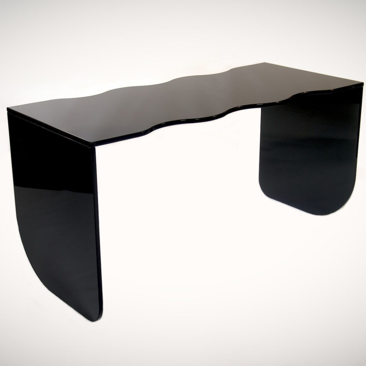 Modern table - DESKS - Transparent Design SRL - glass / glass base ...