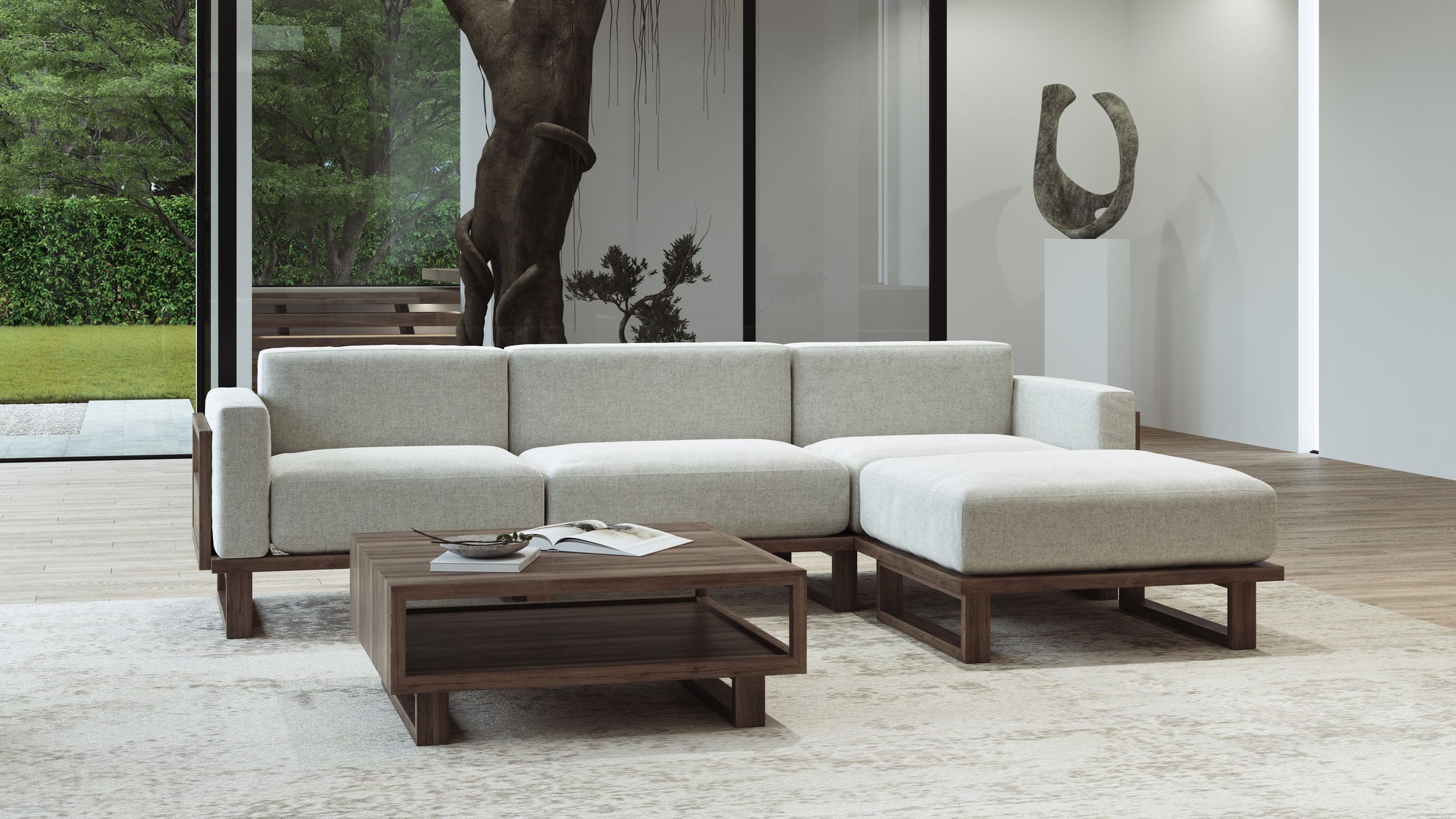 Modular sofa - PLATFORM - Model No. Furniture - contemporary / oak / walnut