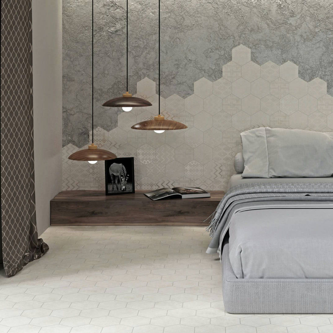 Indoor hexagonal tile - CUSTOM - MAYOLICA - for bedrooms / floor / wall