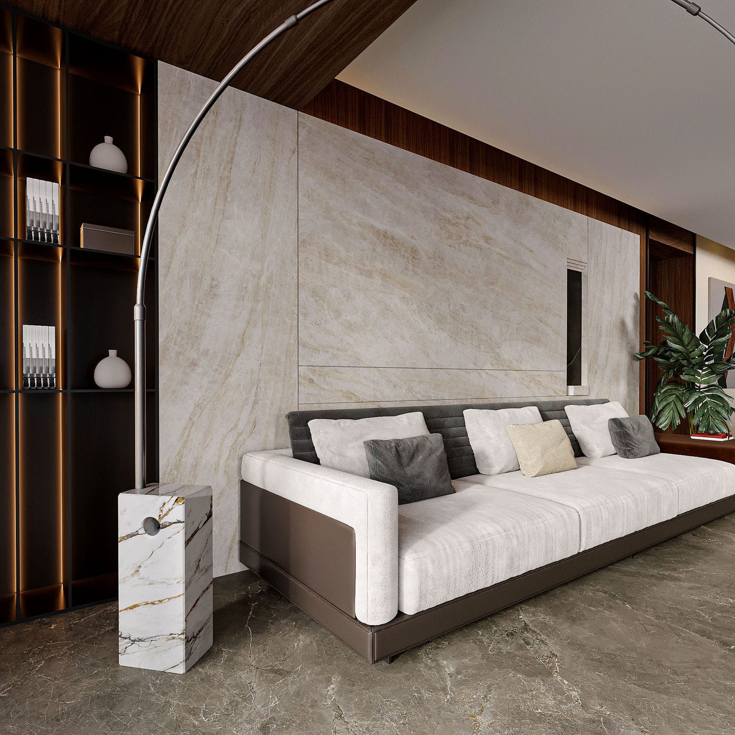 Wall stone slab - TAJ MAHAL QUARTZITE - GANI MARBLE TILES - for floor ...