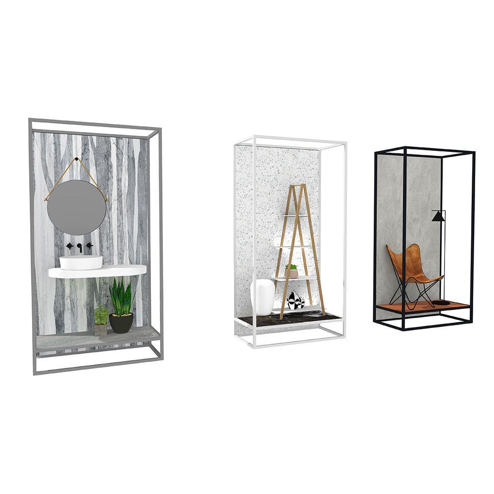 Contemporary display case - DR TECNICA - wooden / metal / high
