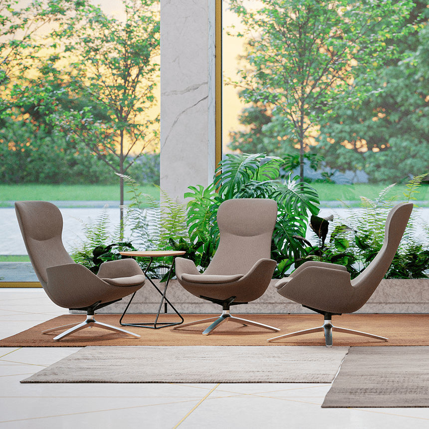 Contemporary armchair - Solo - Cavaletti S/a - fabric / leather / polyester