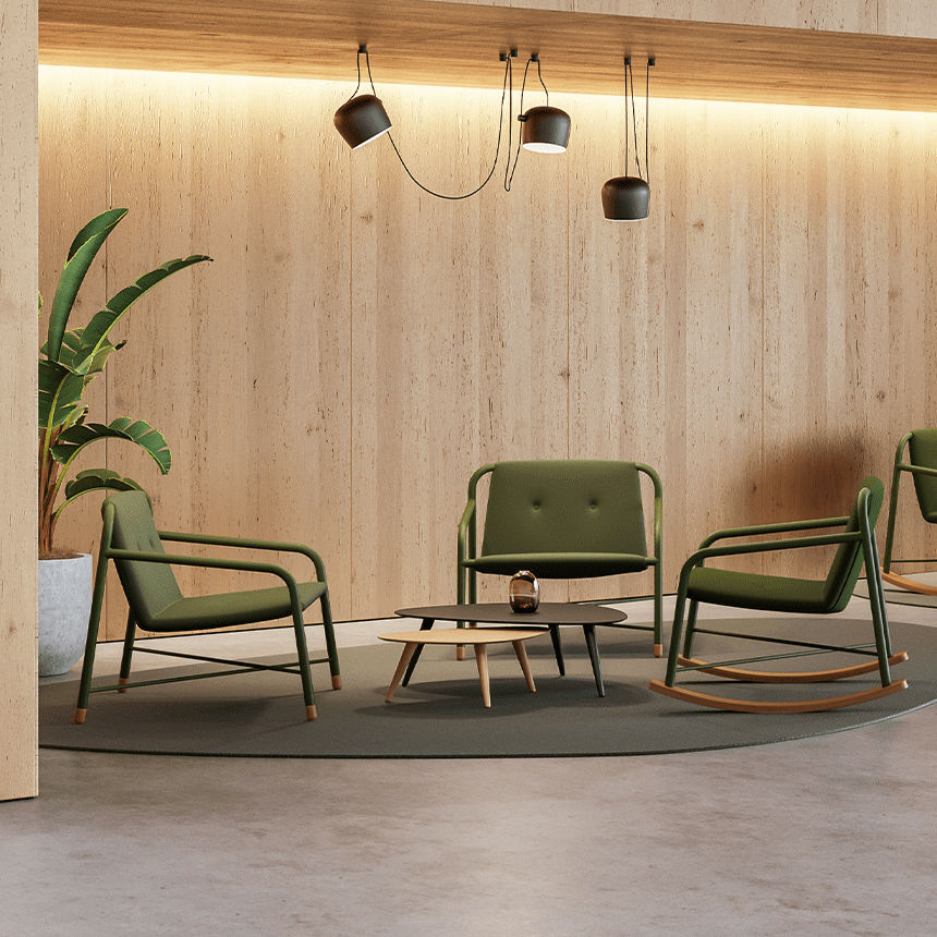 Contemporary armchair - Stretch - Cavaletti S/a - fabric / leather / wooden