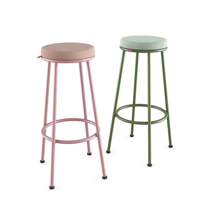 Contemporary bar stool - Fun - Cavaletti S/a - fabric / painted steel ...