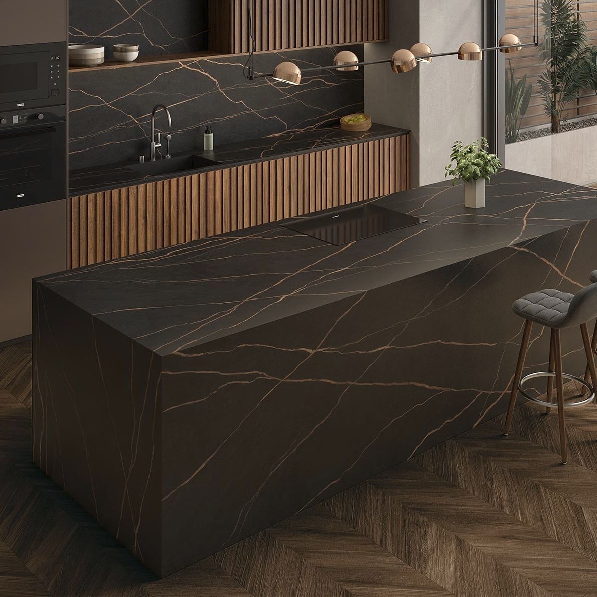 Porcelain stoneware stone slab - SAINT LAURENT - Arklam - for kitchen ...