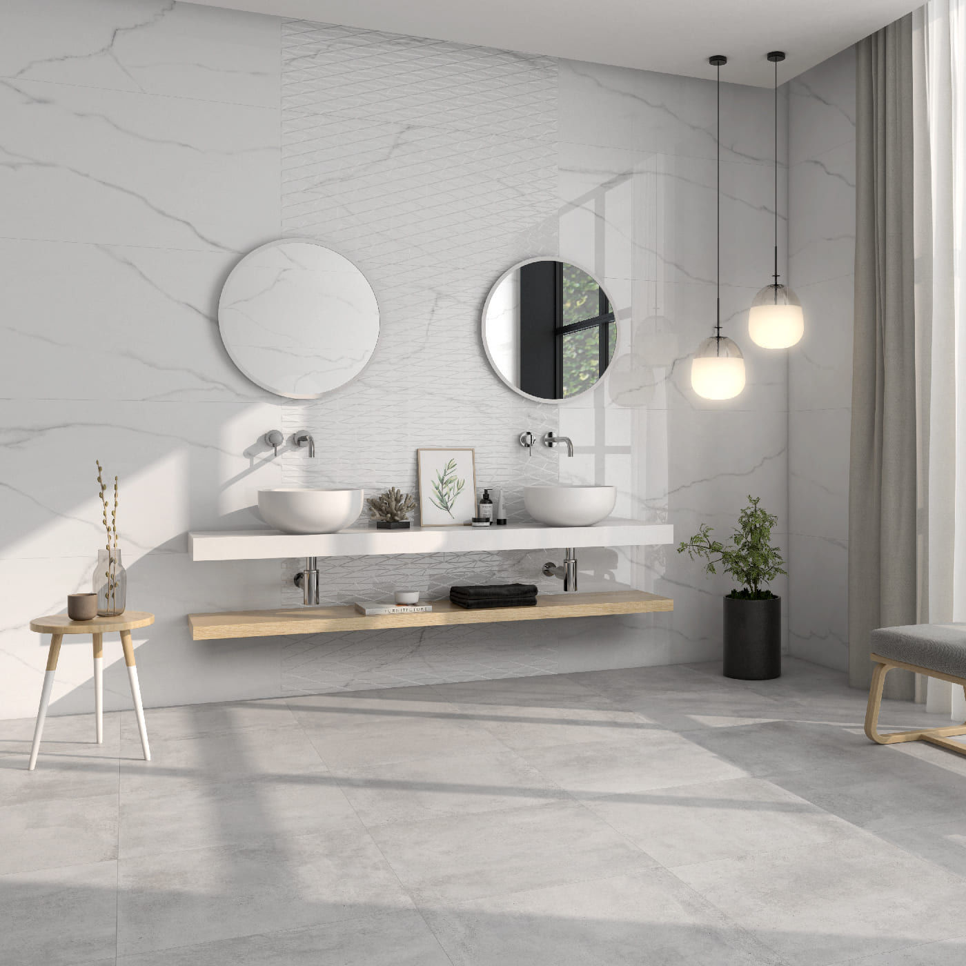 Indoor tile - ESS. DIVEL - Prissmacer - bathroom / wall / floor