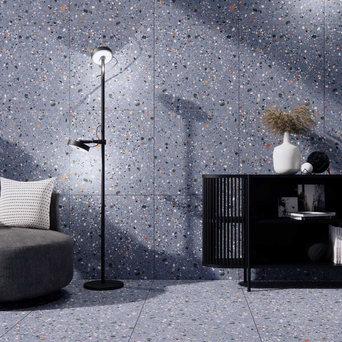 Terrazzo tile - ESS. GOBI - Prissmacer - matte / indoor / bathroom