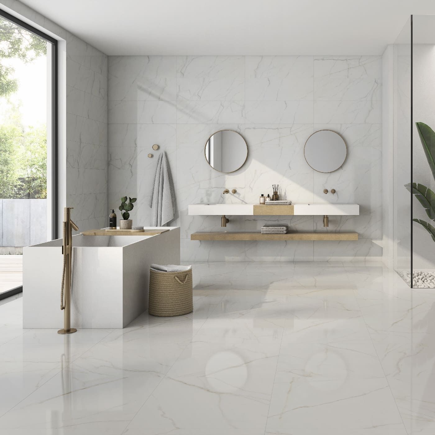 Marble tile - DIAMOND - Prissmacer - high-gloss / textured / indoor