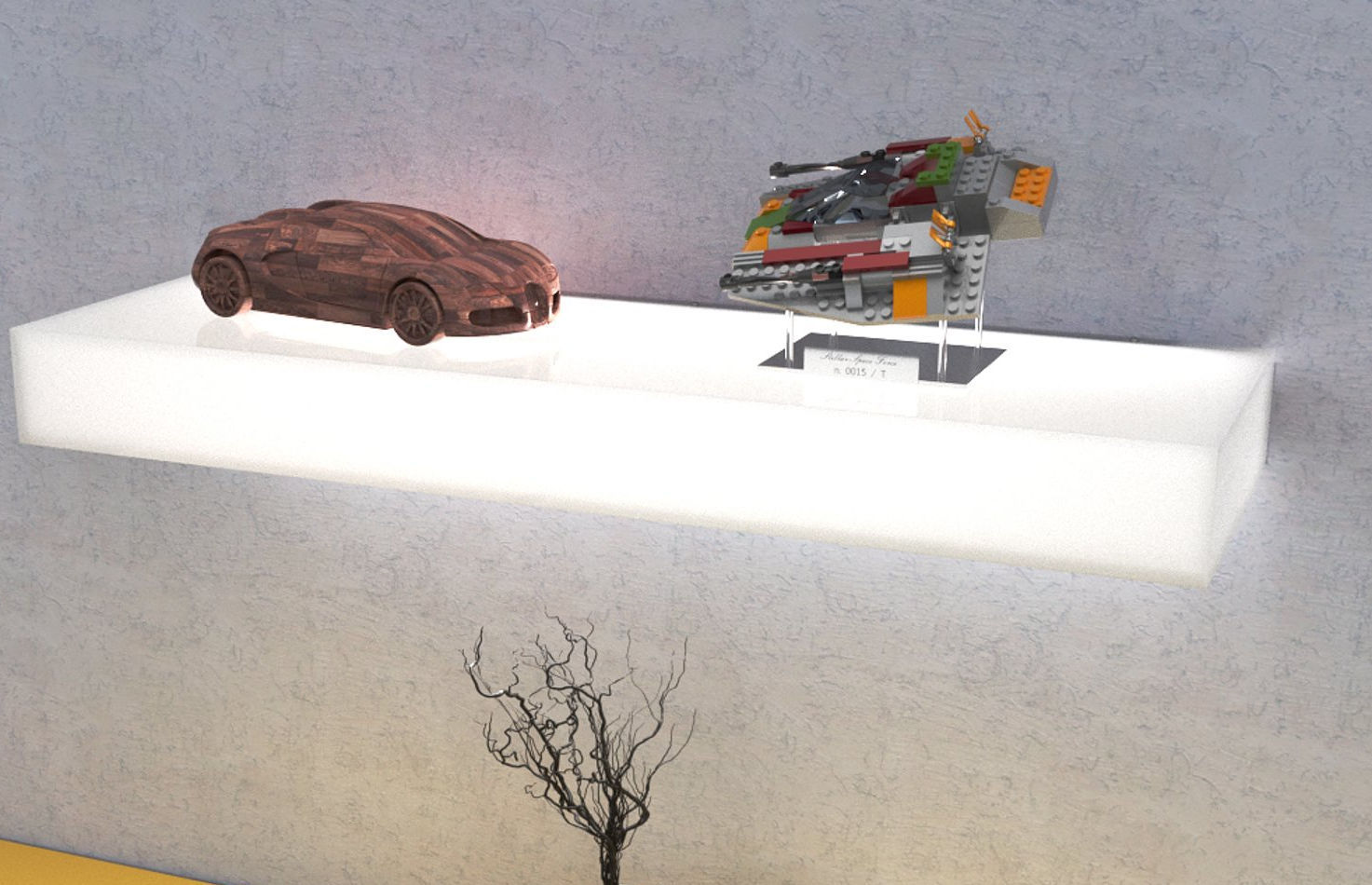 Wall-mounted shelf - Slash 90 - Laserplanet - contemporary ...