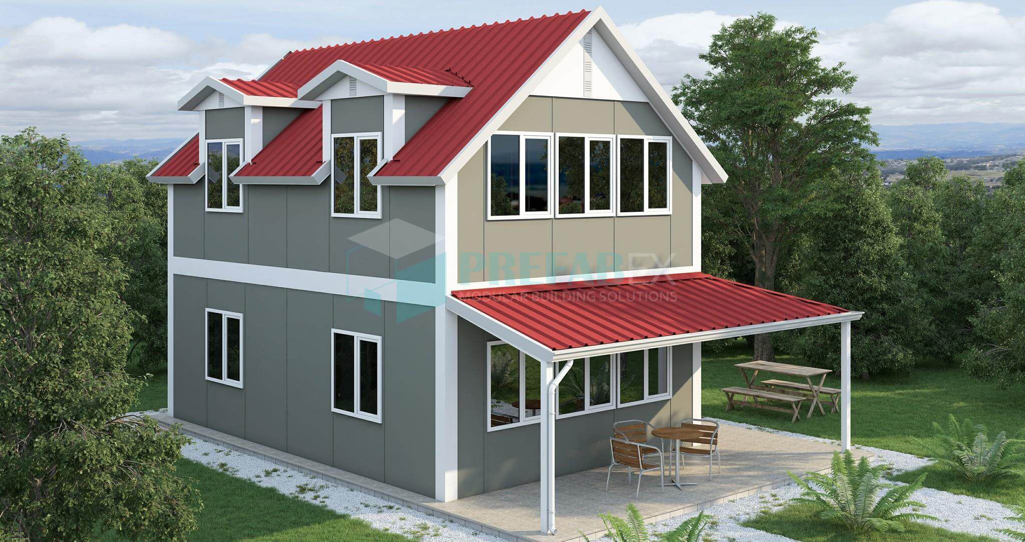 Prefab house - 101 - prefabex - modular / contemporary / two-story