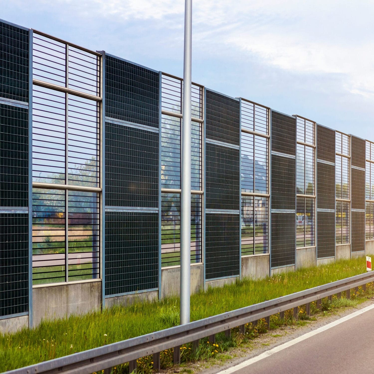 Noise barrier with modular panels - INSA PMMA-15R - Insametal - nylon ...