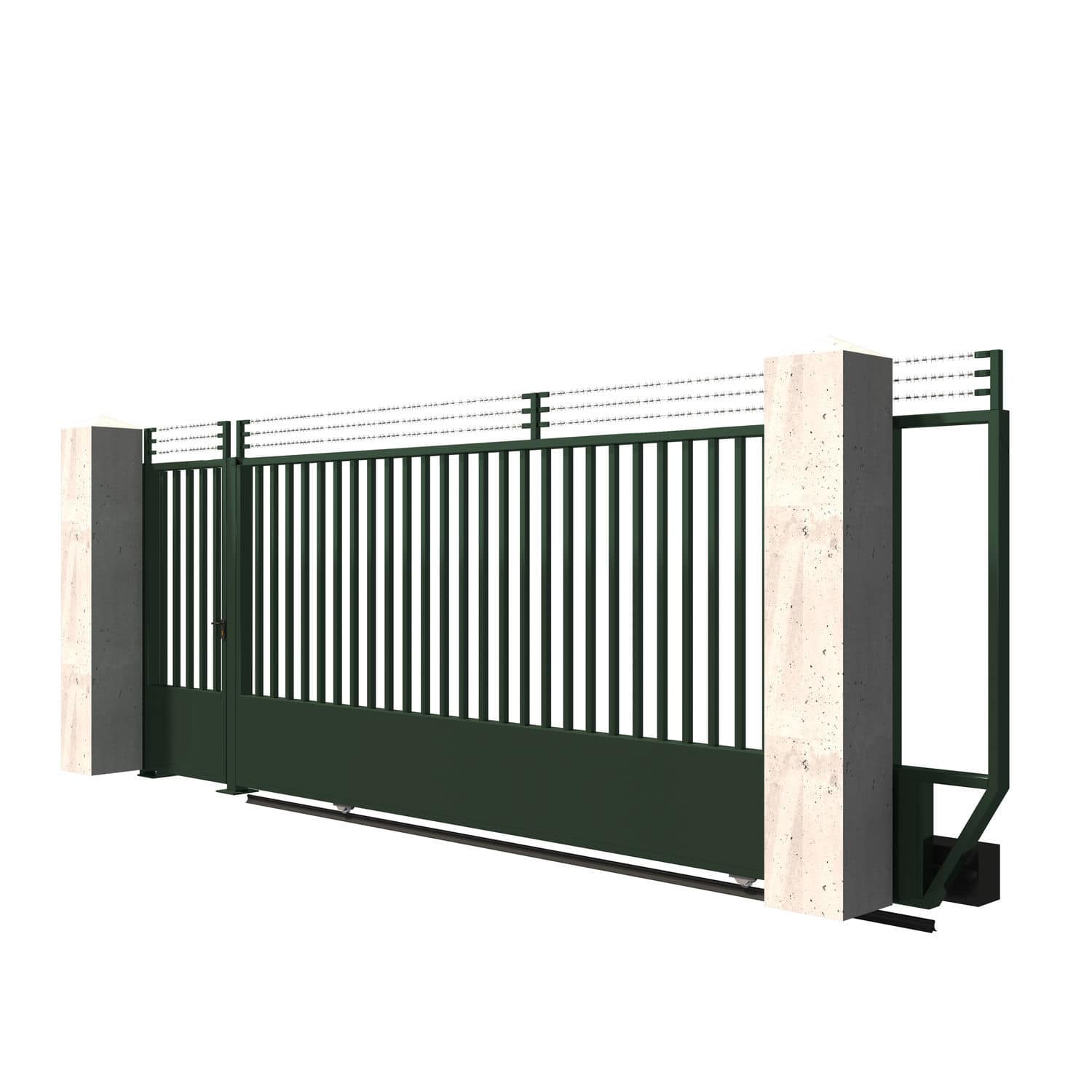 Sliding gate - Insametal - galvanised steel / with bars / motorized