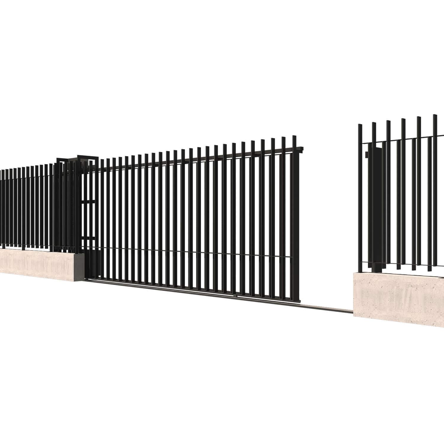 Sliding gate - Insametal - galvanised steel / with bars / motorized