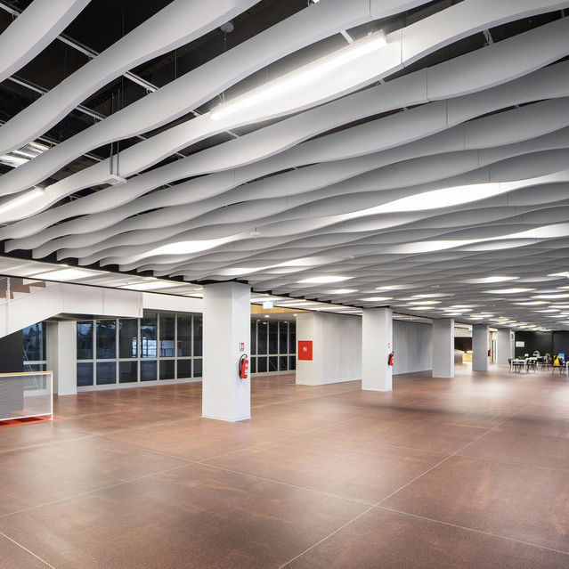 Mineral wool acoustic baffle - Arc - Knauf Ceiling Solutions - hanging ...