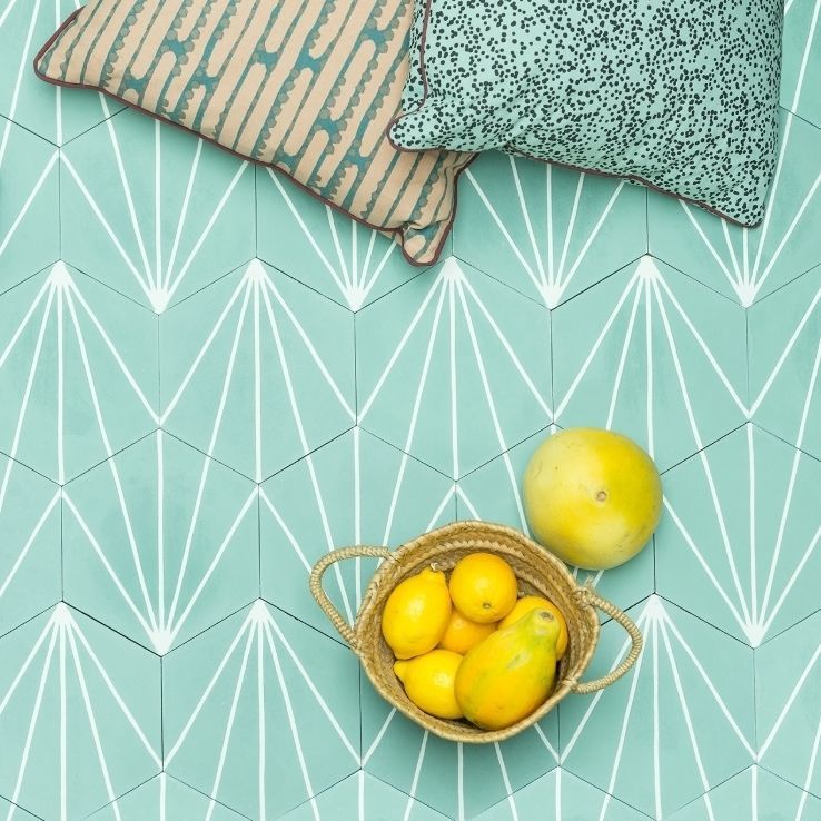 Cement hexagonal tile - JACQUES - Maison Bahya - matte / indoor / kitchen