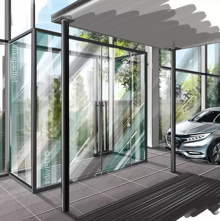 Removable partition - ENTRANCE UNITS - PARITET LLC - fixed / sliding ...