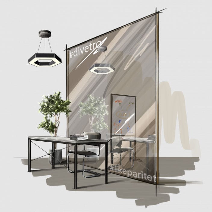 Transparent glass panel - TINTED - PARITET LLC - colored / for interior ...